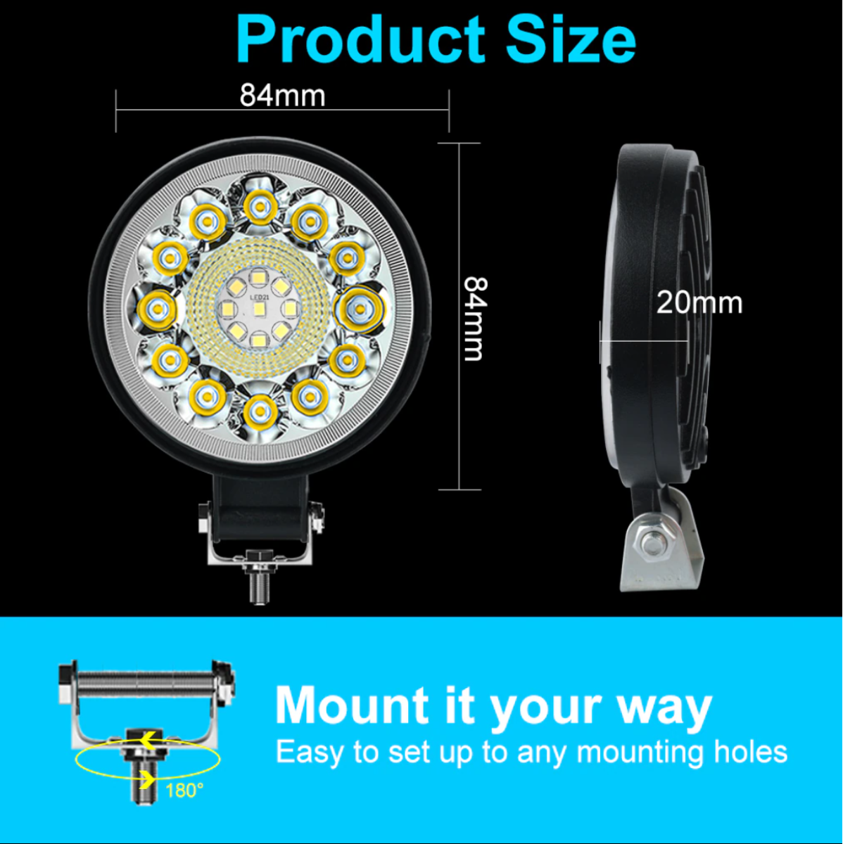 Reflektor LED 12-24V 84W vodootpornost IP 67 promjer 85mm